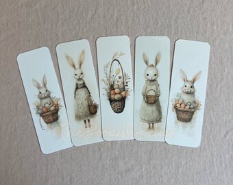 Watercolor Rabbit Bookmark, Easter Bunny Gift for Teen, Pastel Spring ...
