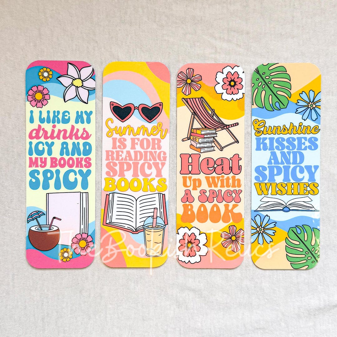 Spicy Books Bookmarks, Summer Bookmark, Reading Accessories, Vacation ...