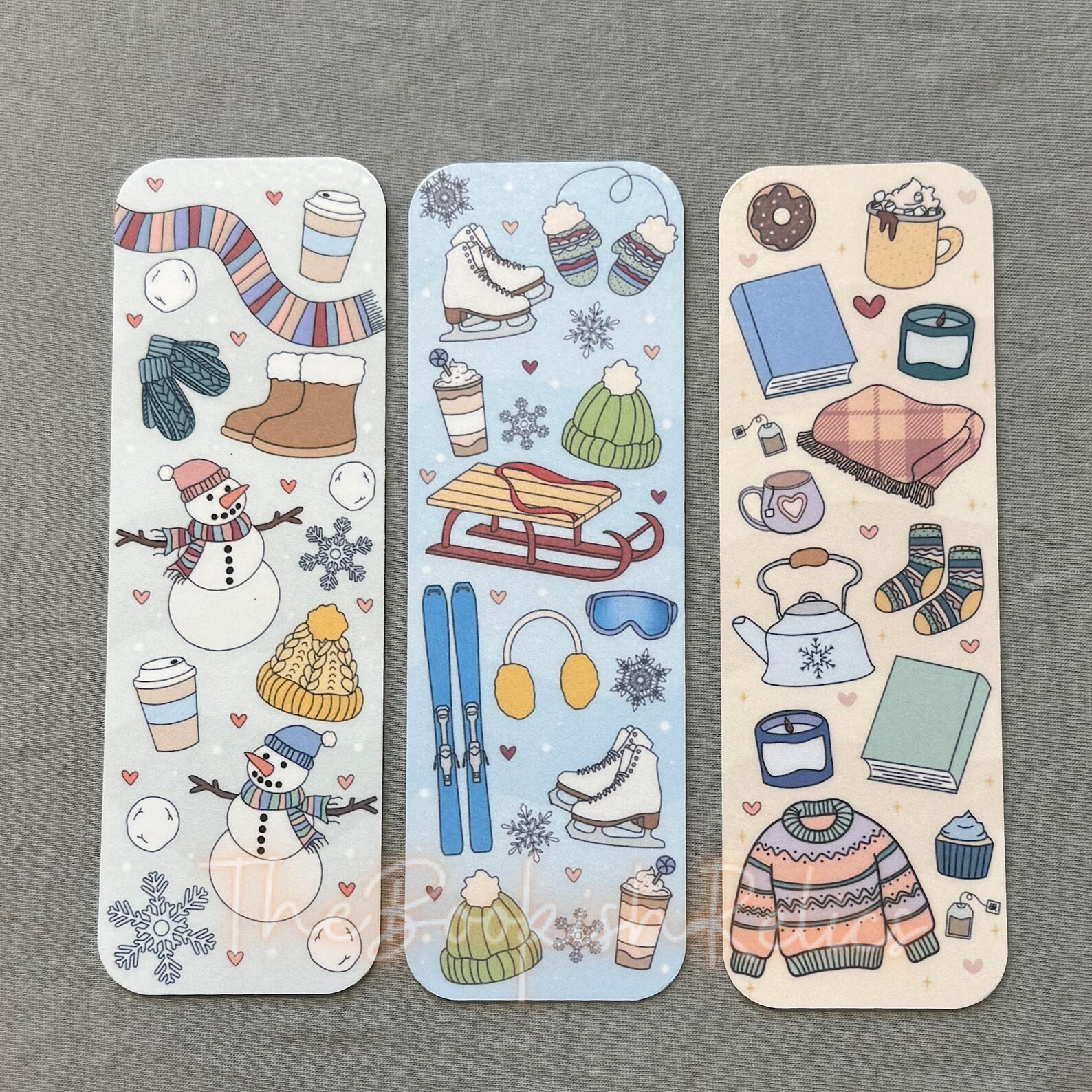 Winter Holiday Bookmarks, Laminated Cardstock, Reading Accessories - Etsy