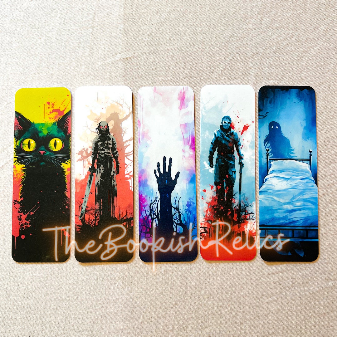 Haunted Bookmarks, Spooky Bookmark, Cat Bookmarks, Horror Bookmarks - Etsy