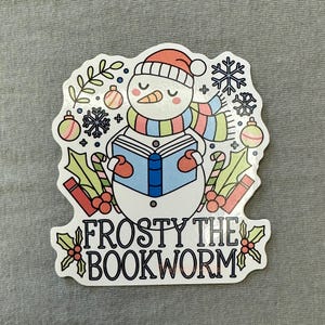 Frosty the Snowman Sticker, Frosty Vinyl Decal, Snowmen Decals, Reading ...