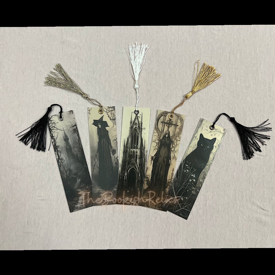 Gothic Bookmarks, Witchy Bookmarks, Spooky Bookmarks - Etsy