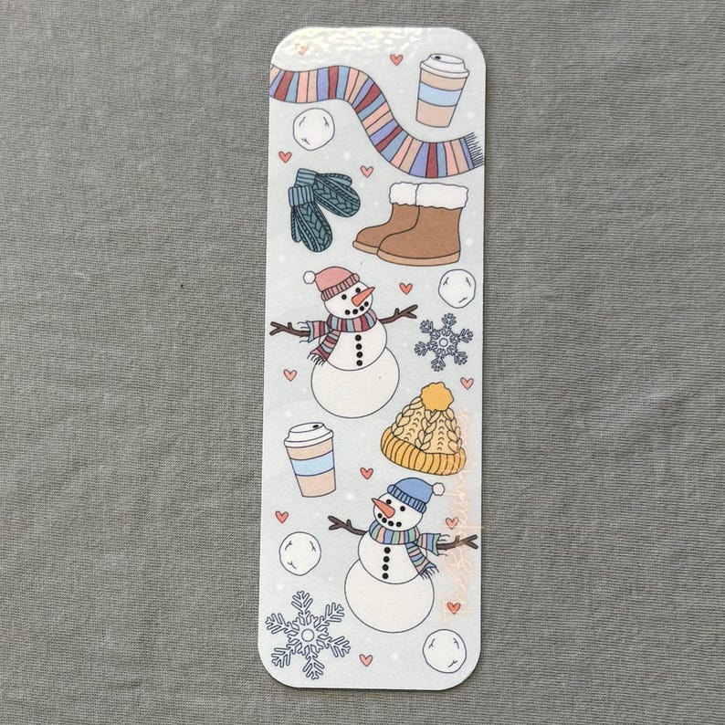 Winter Holiday Bookmarks, Laminated Cardstock, Reading Accessories - Etsy
