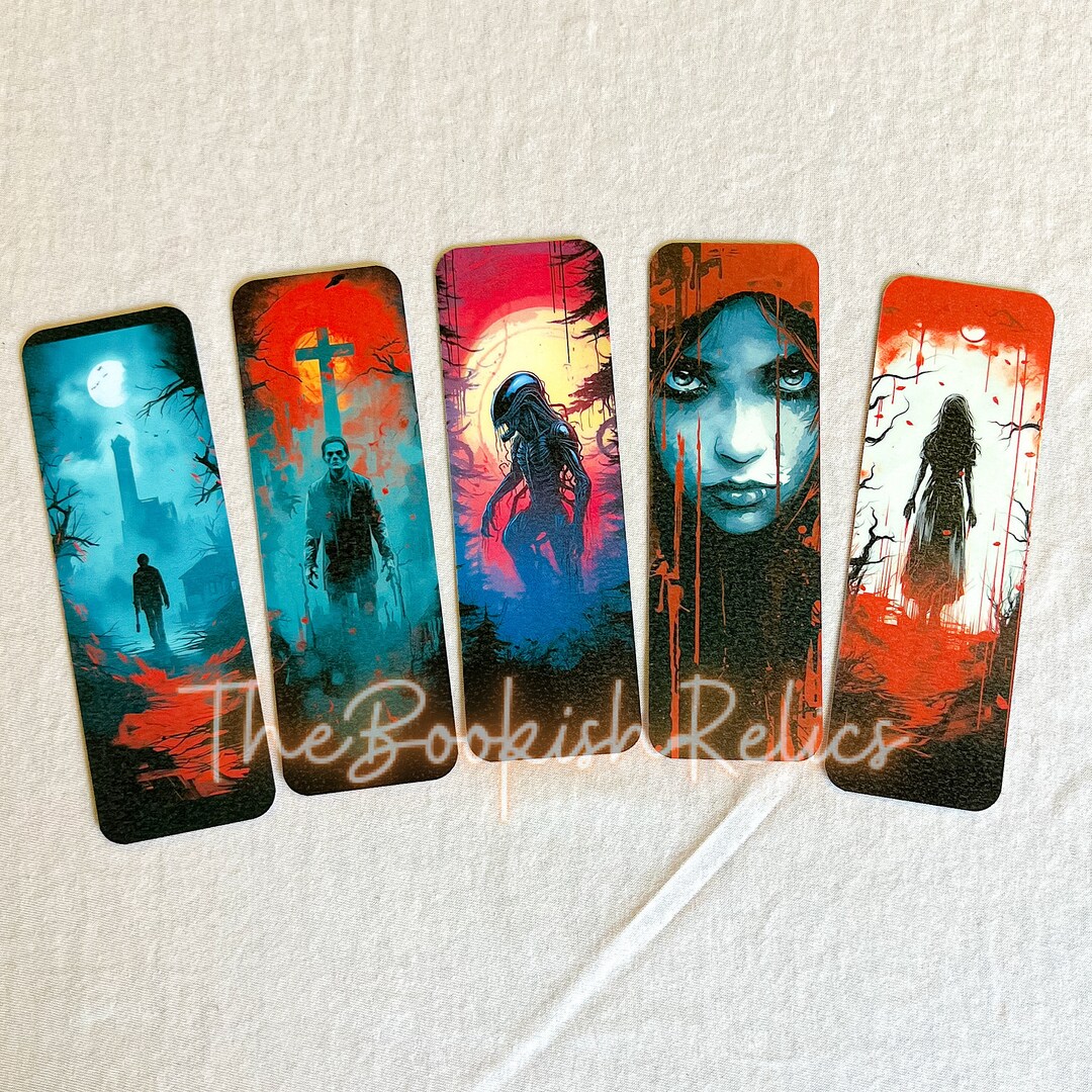 Horror Bookmarks, Spooky Bookmark, Creepy Book Mark, Thriller Bookmarks ...