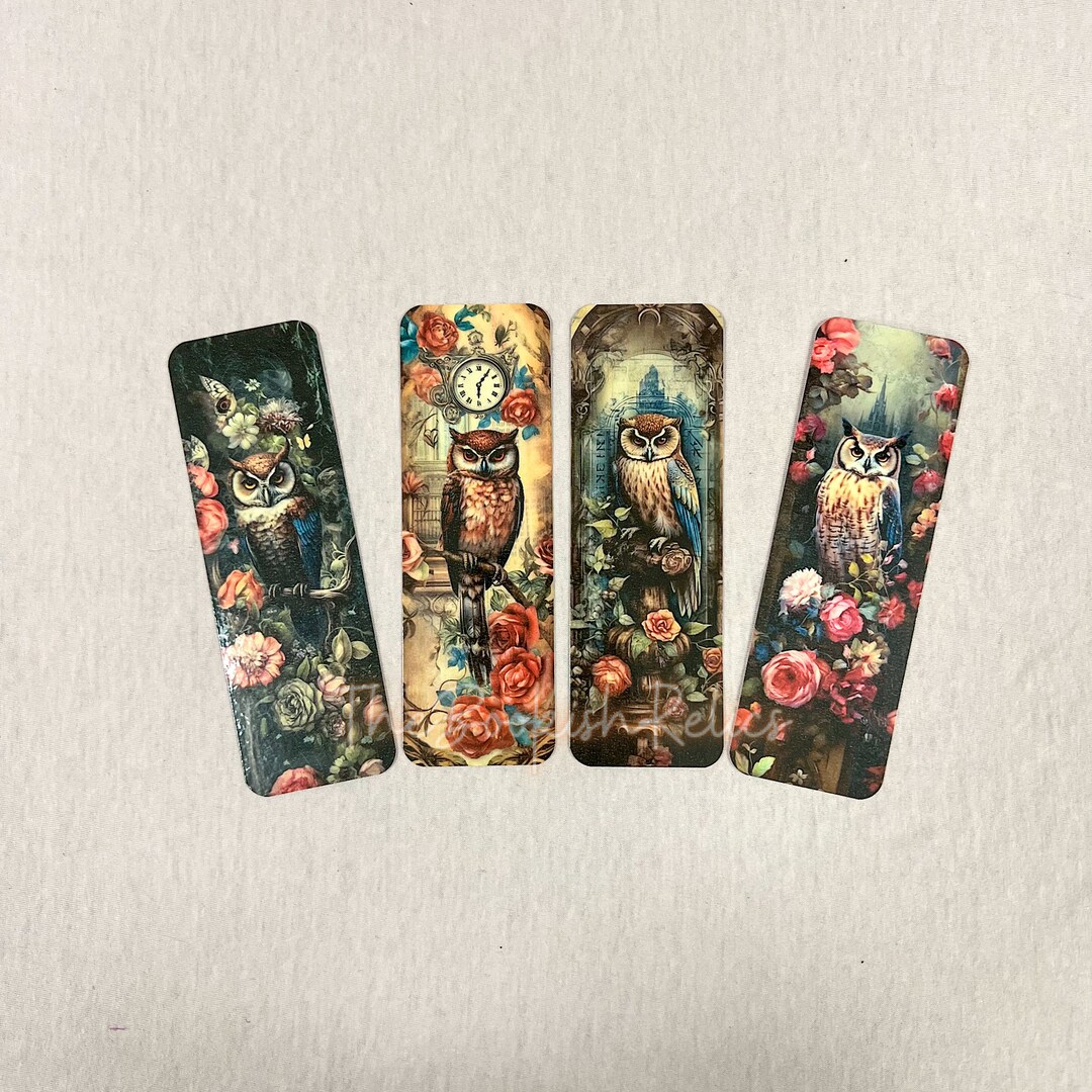 Floral Owl Bookmark, Laminated Cardstock, Animal Bookmark - Etsy