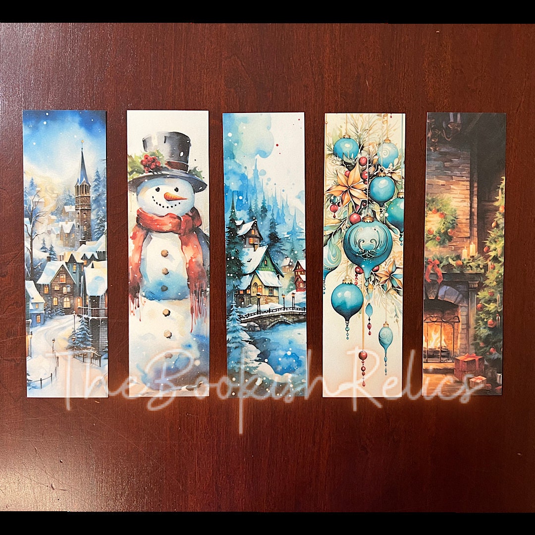 Christmas Bookmarks, Christmas Village, Snowman - Etsy