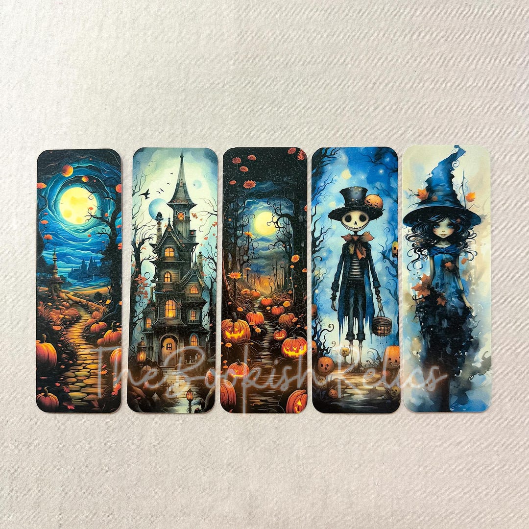 Halloween Bookmarks, Spooky Bookmark, Pumpkin Bookmarks - Etsy