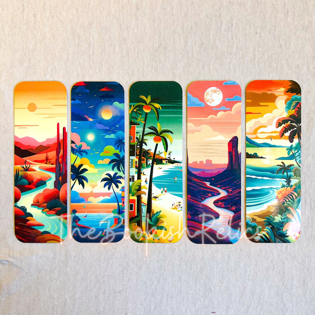 Summer Bookmarks, Beach Bookmark, Desert Book Mark, Landscape Book ...