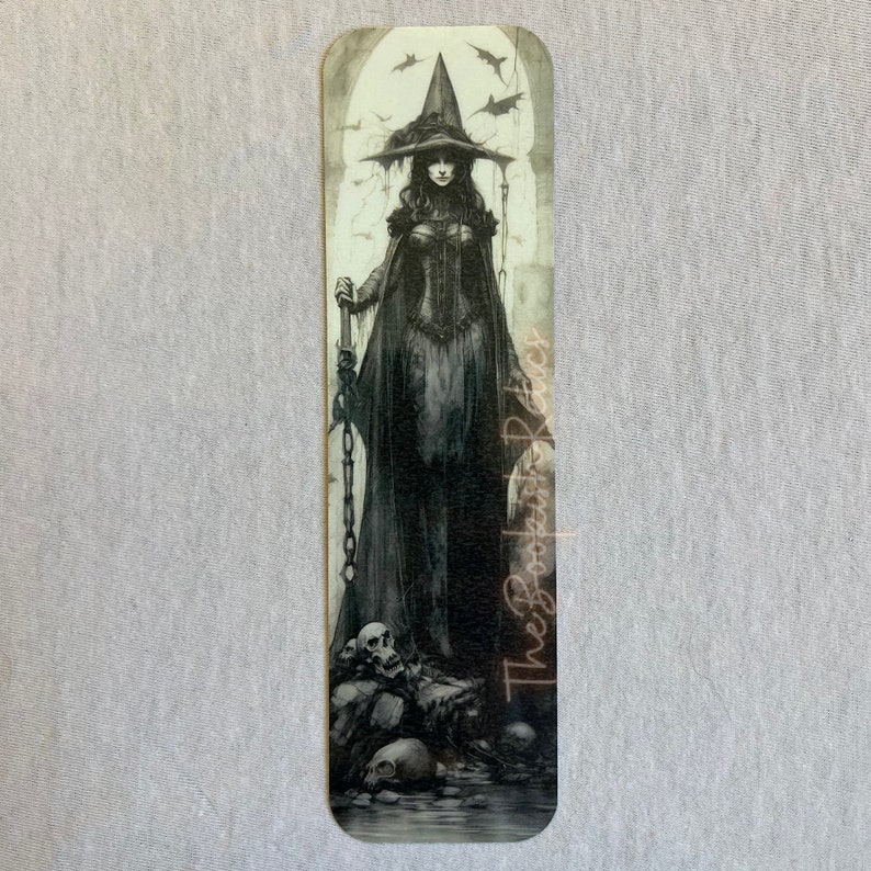 Gothic Witch Bookmarks, Spooky Laminated Cardstock Bookmark - Etsy