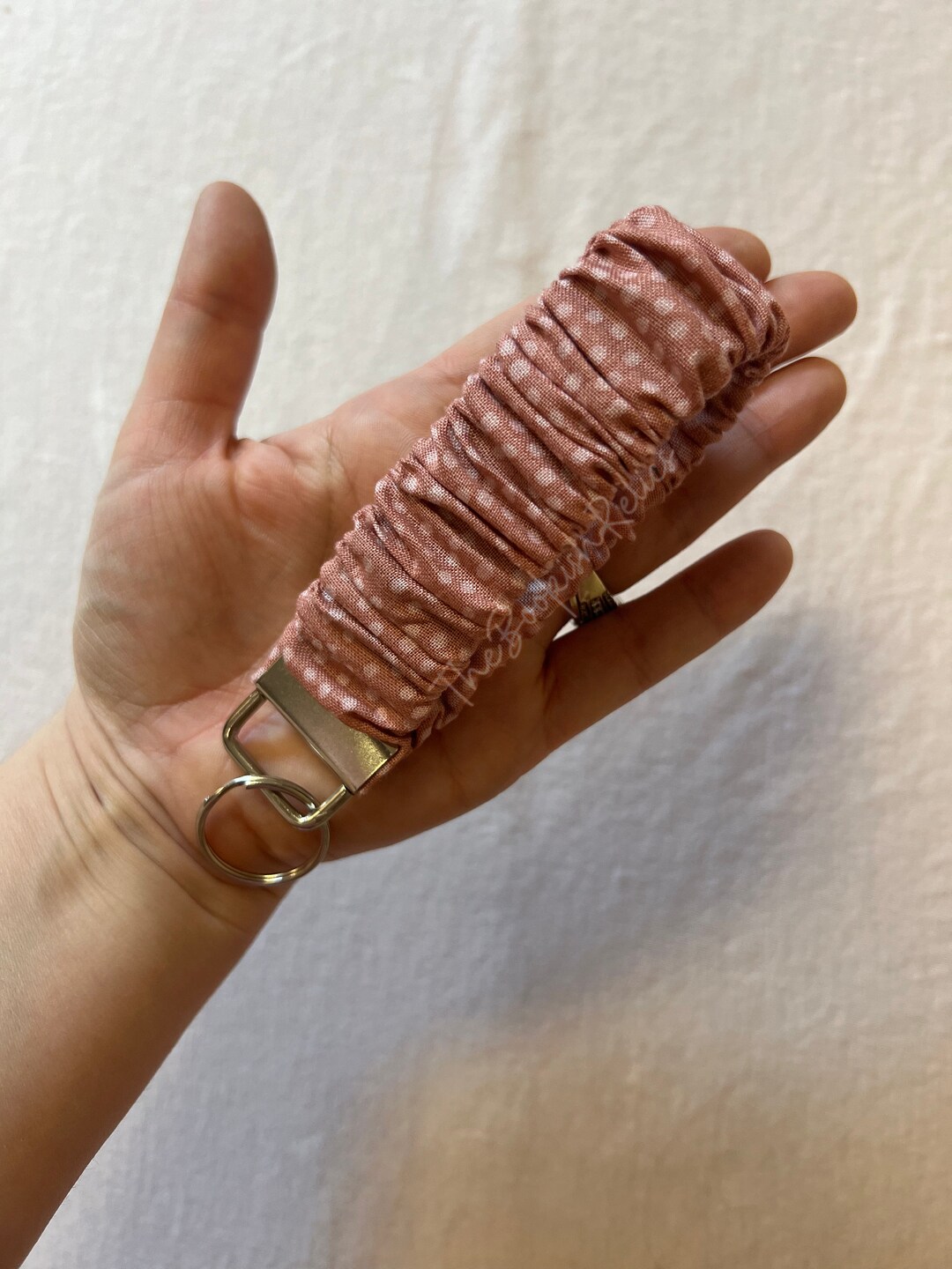 Polka Dot Scrunchie Keychain, Pink Keychain, Keychains, Scrunchie ...