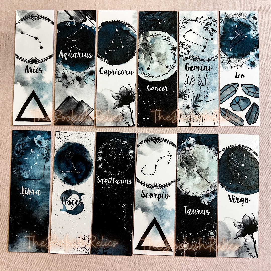 Zodiac Sign Bookmarks, Astrological Sign Bookmark, Book Marks - Etsy