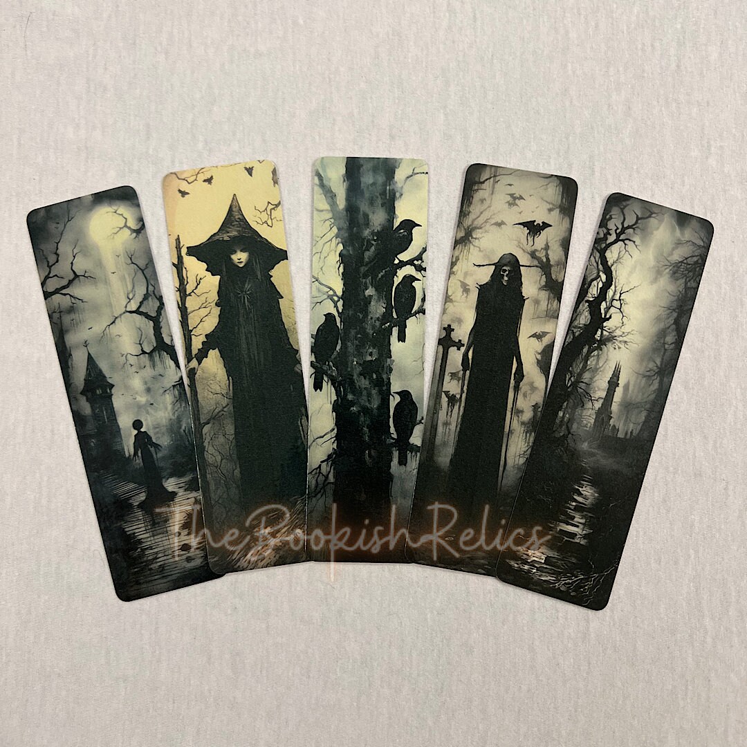Gothic Bookmarks, Dark Bookmark, Crows Book Mark, Witchy Bookmark ...