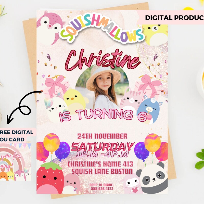 Squishy Party Invitation - Etsy