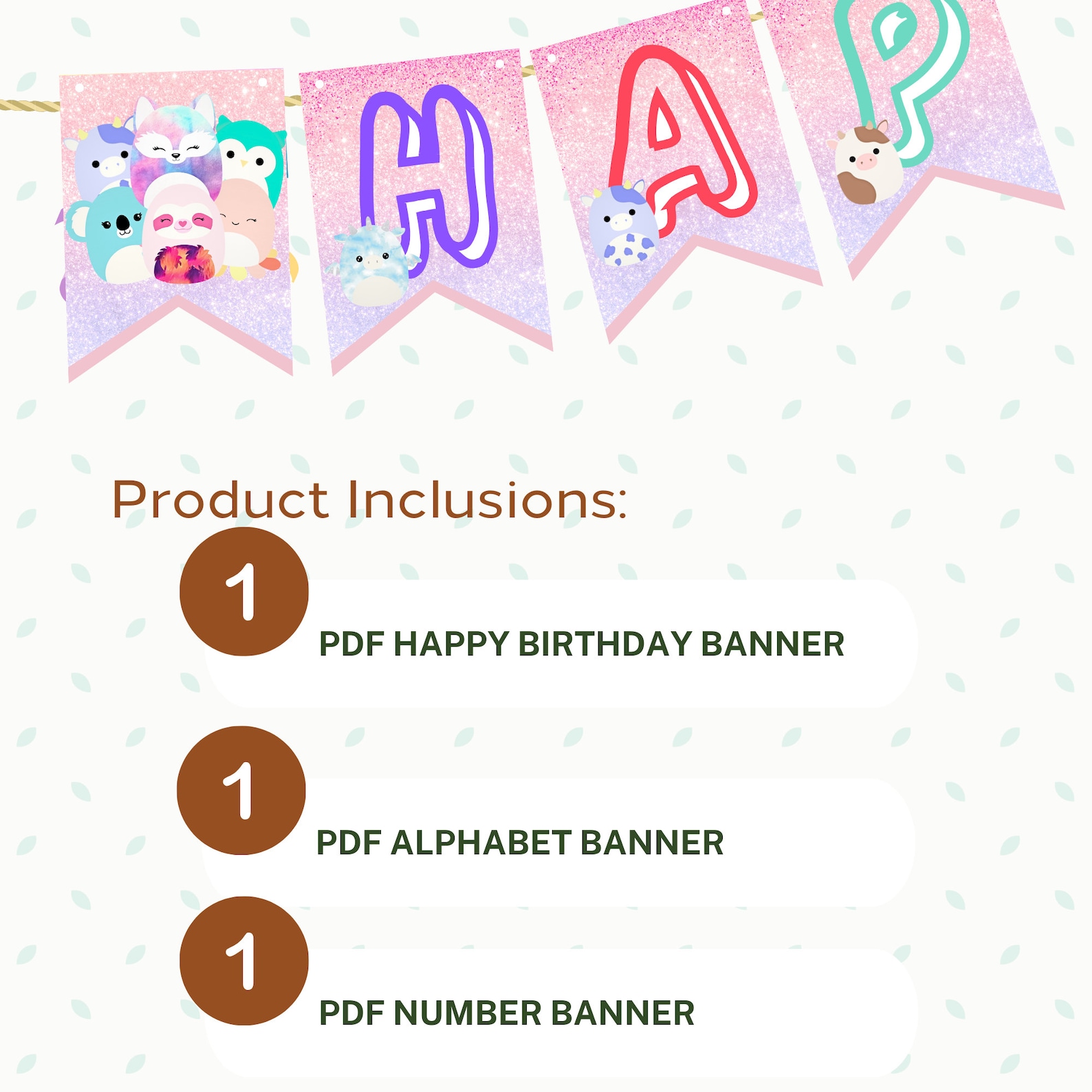 Squish Birthday Banners, Birthday Decoration, Squish Girls Birthday ...