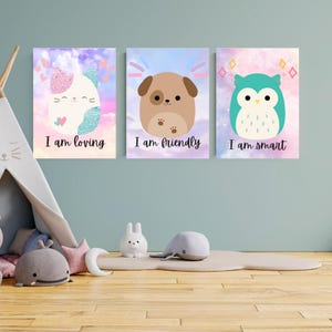 Squishies POSTERS Nursery Wall Art Set of 6, Girls Room, Colorful Kids ...