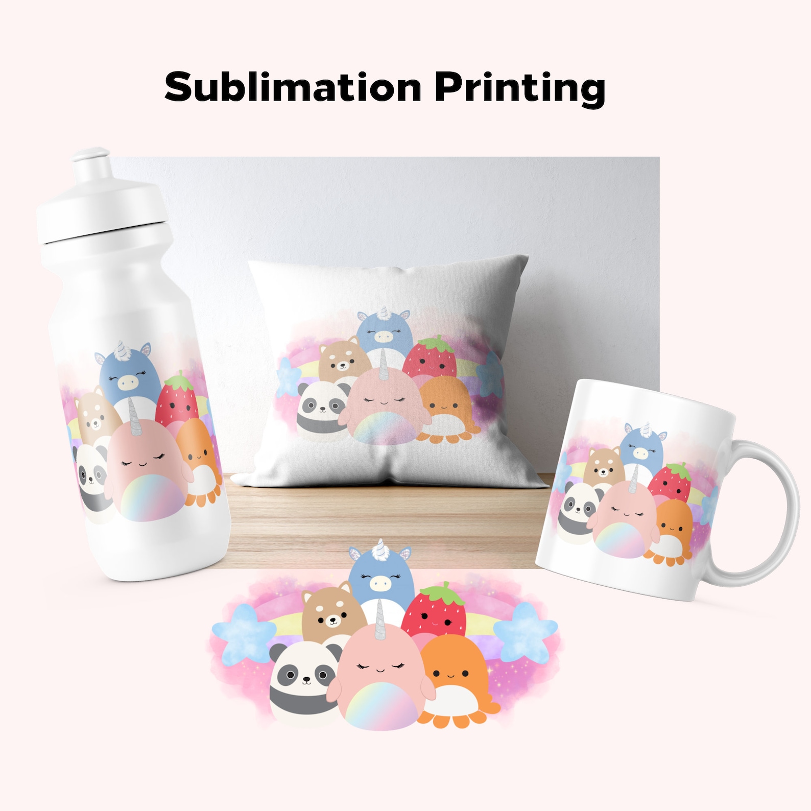 Kawaii Squish Characters SVG, Unicorn, Octopus, Dog Clipart (digital ...