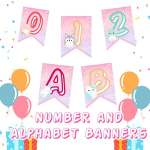 Squish Birthday Banners, Birthday Decoration, Squish Girls Birthday ...
