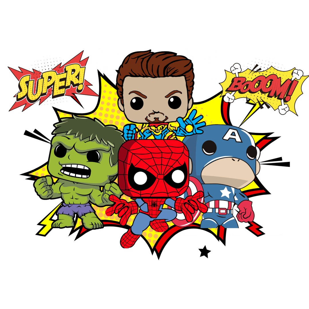 Superheroes PNG Svg, Mini Superheroes Characters SVG, Superhero PNG, Cute Superheroes Design ...