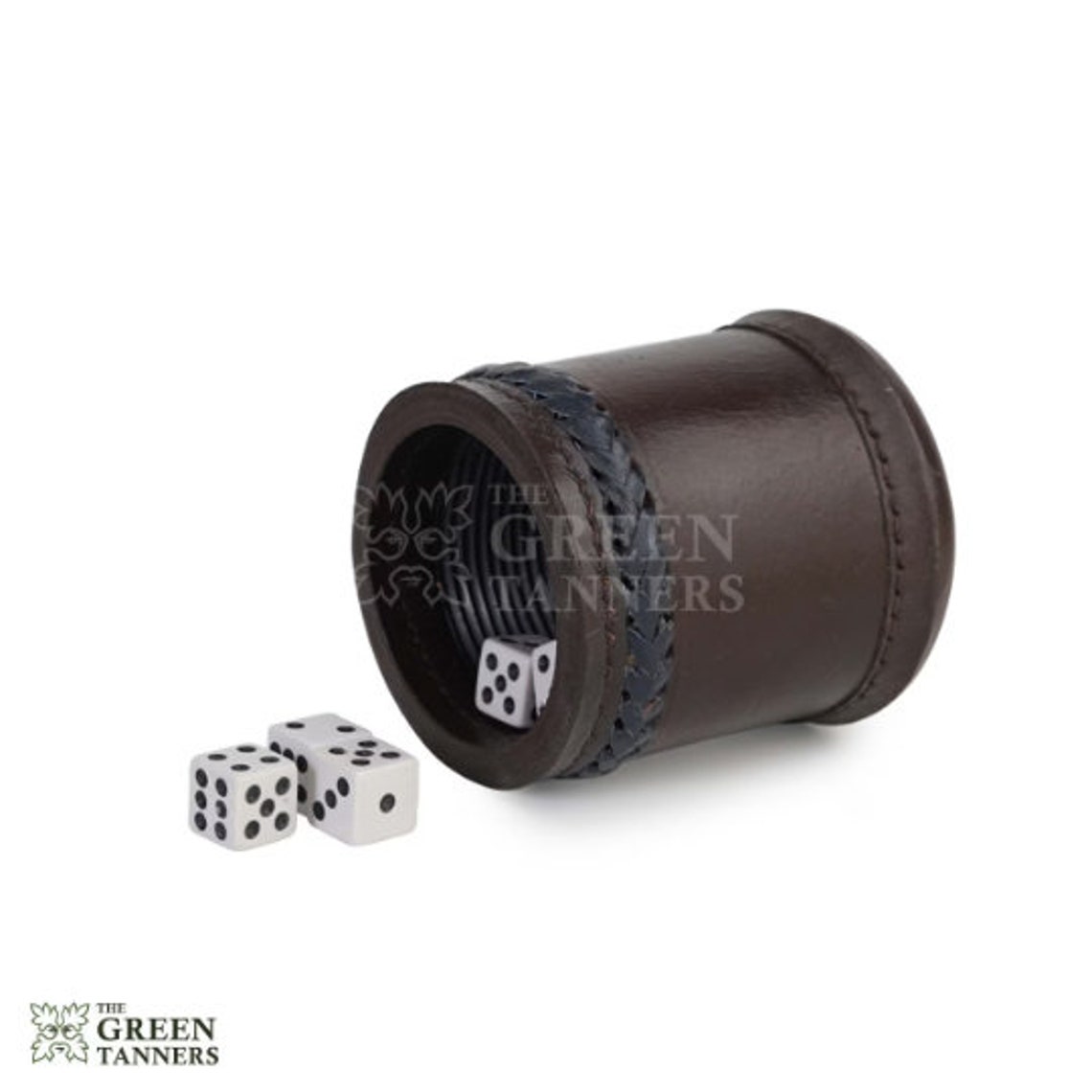 Yahtzee Leather Dice Roller, Real Leather Dice Cup With 5 Dice, Dice ...