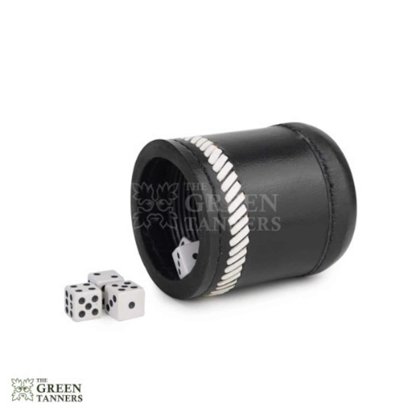 Yahtzee Leather Dice Roller, Real Leather Dice Cup With 5 Dice, Dice ...