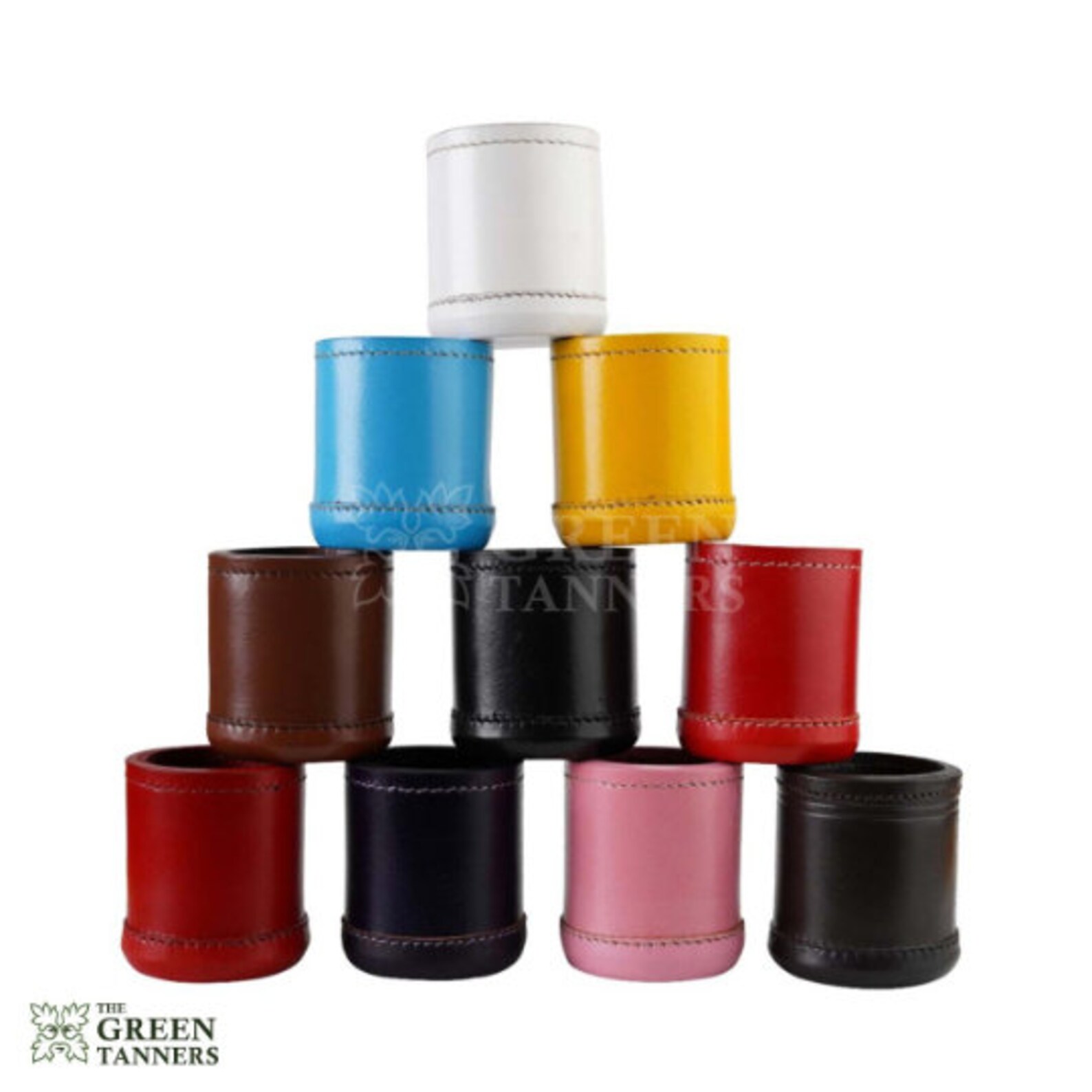 Leather Standard Dice Cup, Real Black Leather Dice Roller for Board ...