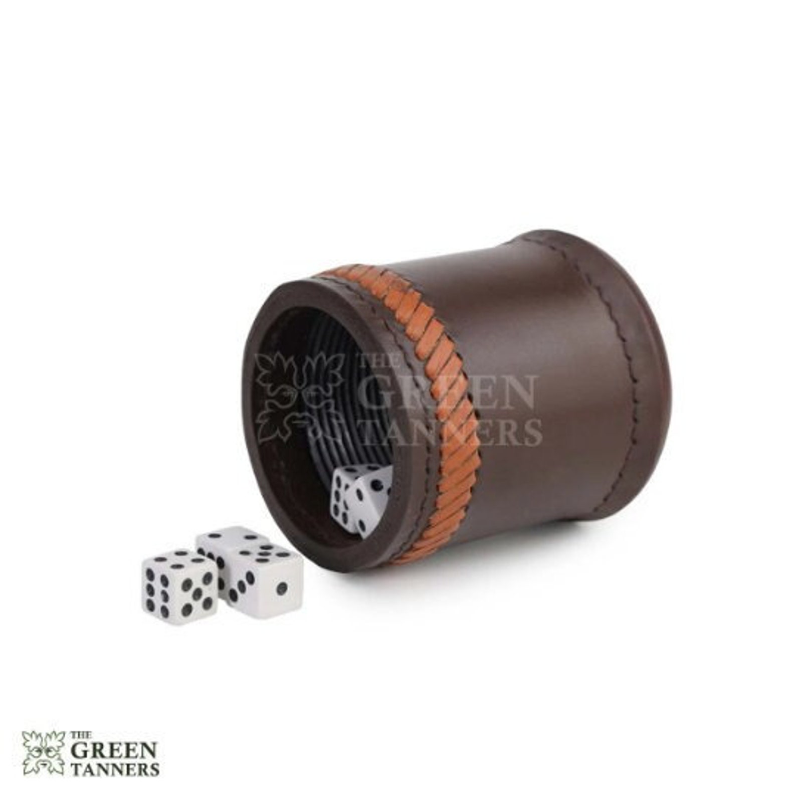 Yahtzee Leather Dice Roller, Real Leather Dice Cup With 5 Dice, Dice ...
