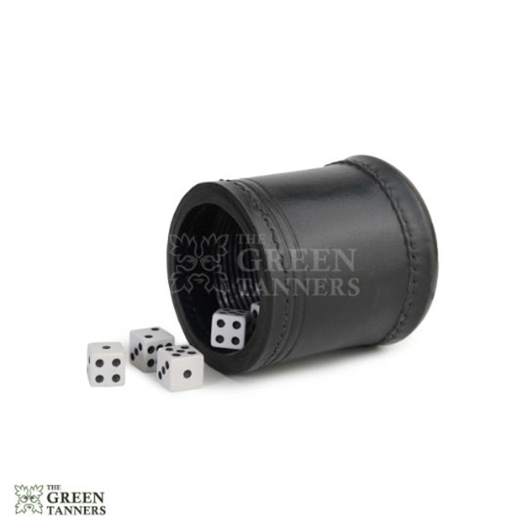 Leather Standard Dice Cup, Real Black Leather Dice Roller for Board ...