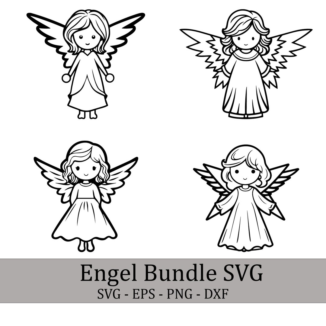 Angel - Angel Bundle SVG | Digital File | Svg + Eps + Png + Dxf Instant ...