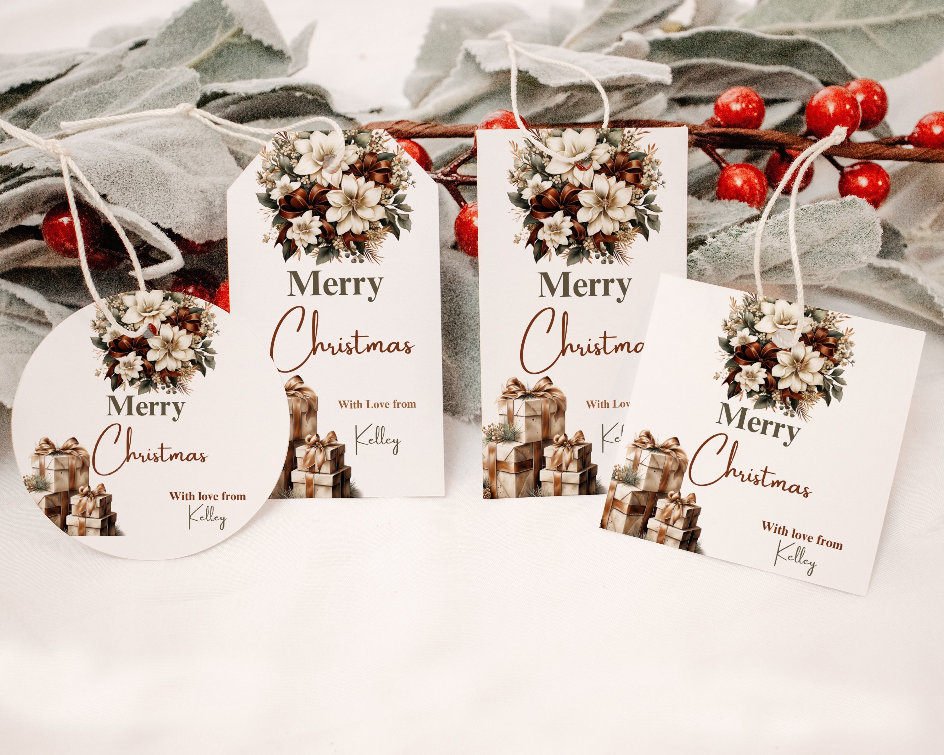 Merry Christmas Gift Tag Printable, Printable Christmas Gift Tag ...