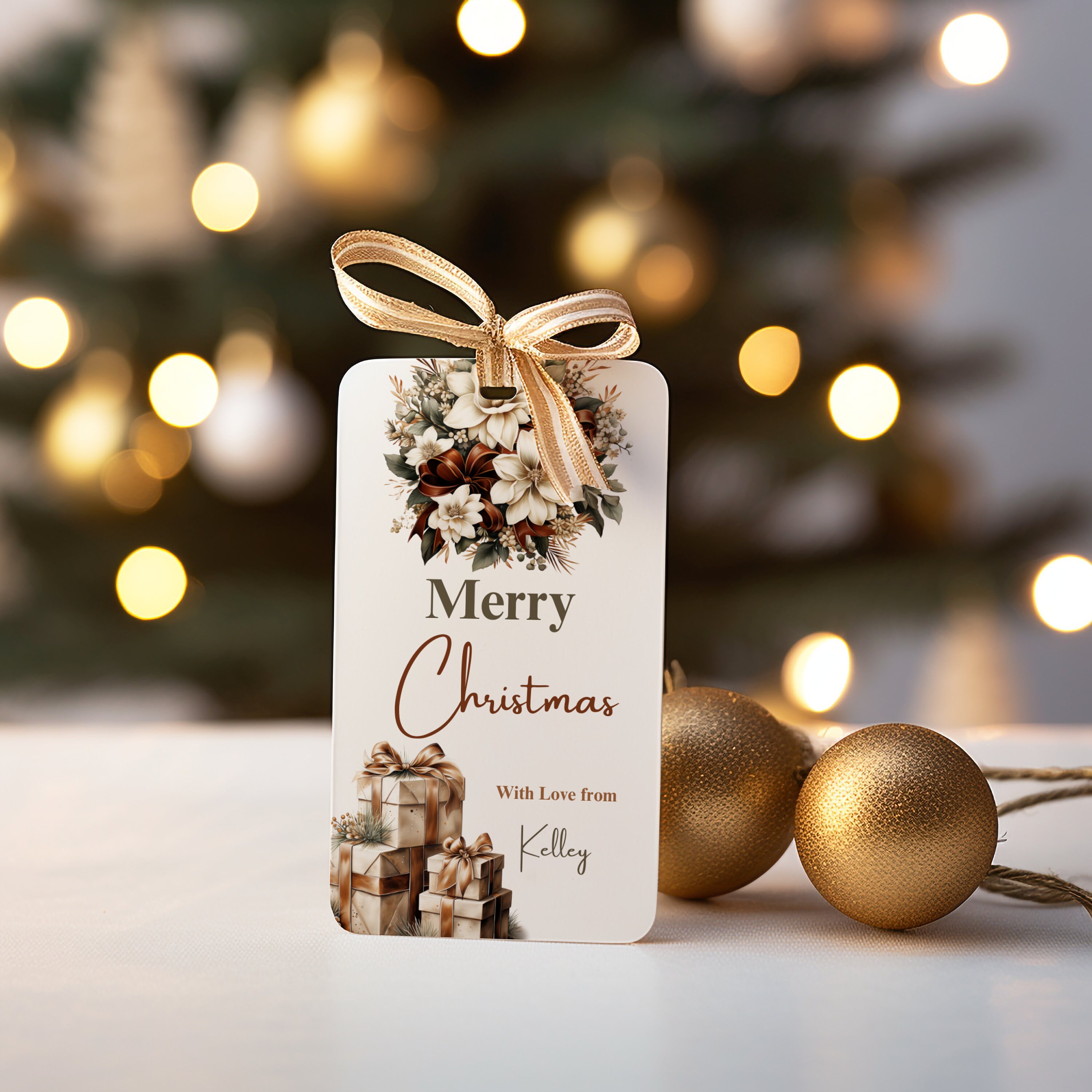 Merry Christmas Gift Tag Printable, Printable Christmas Gift Tag ...