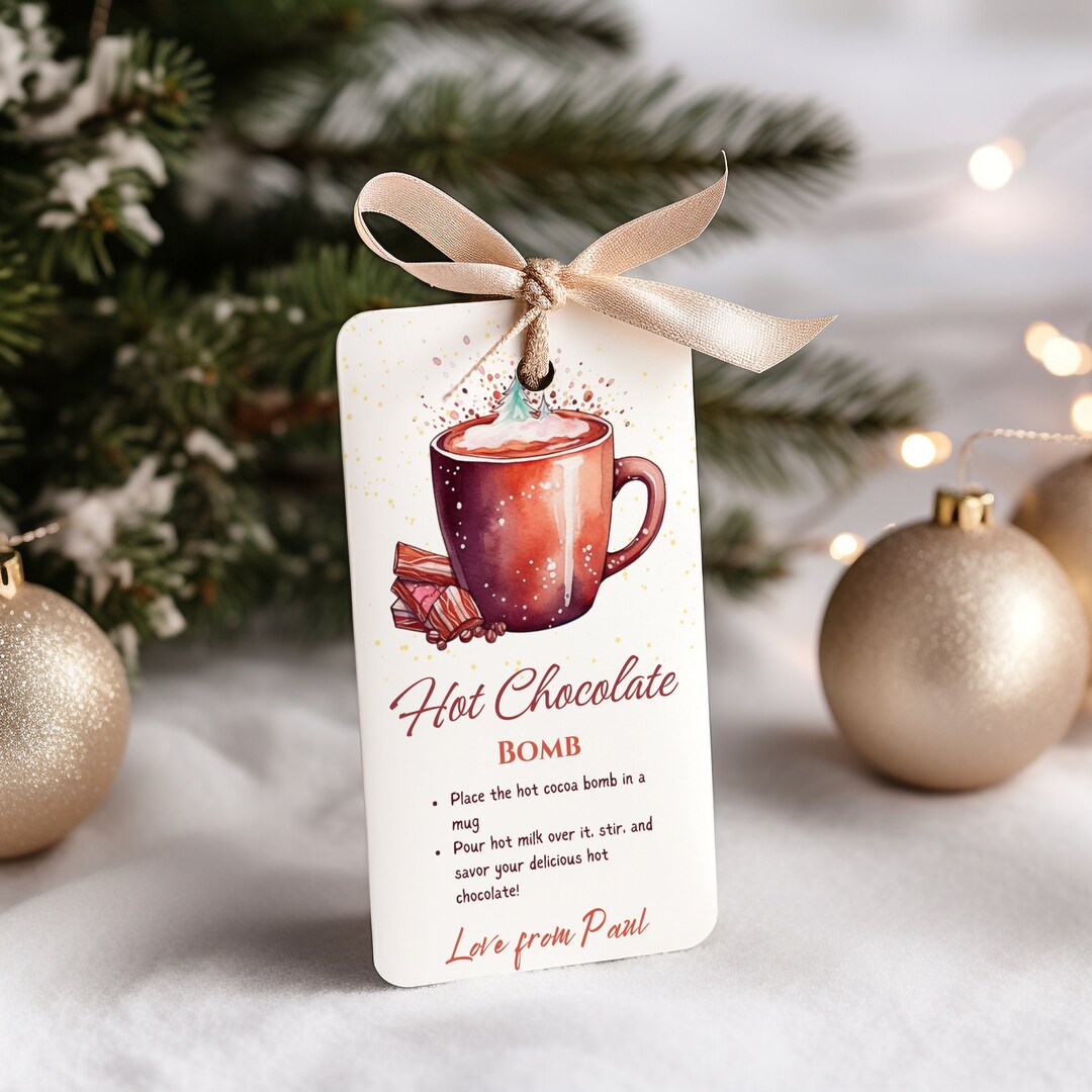 Hot Cocoa Bombs Tags Printable Editable Christmas Hot - Etsy