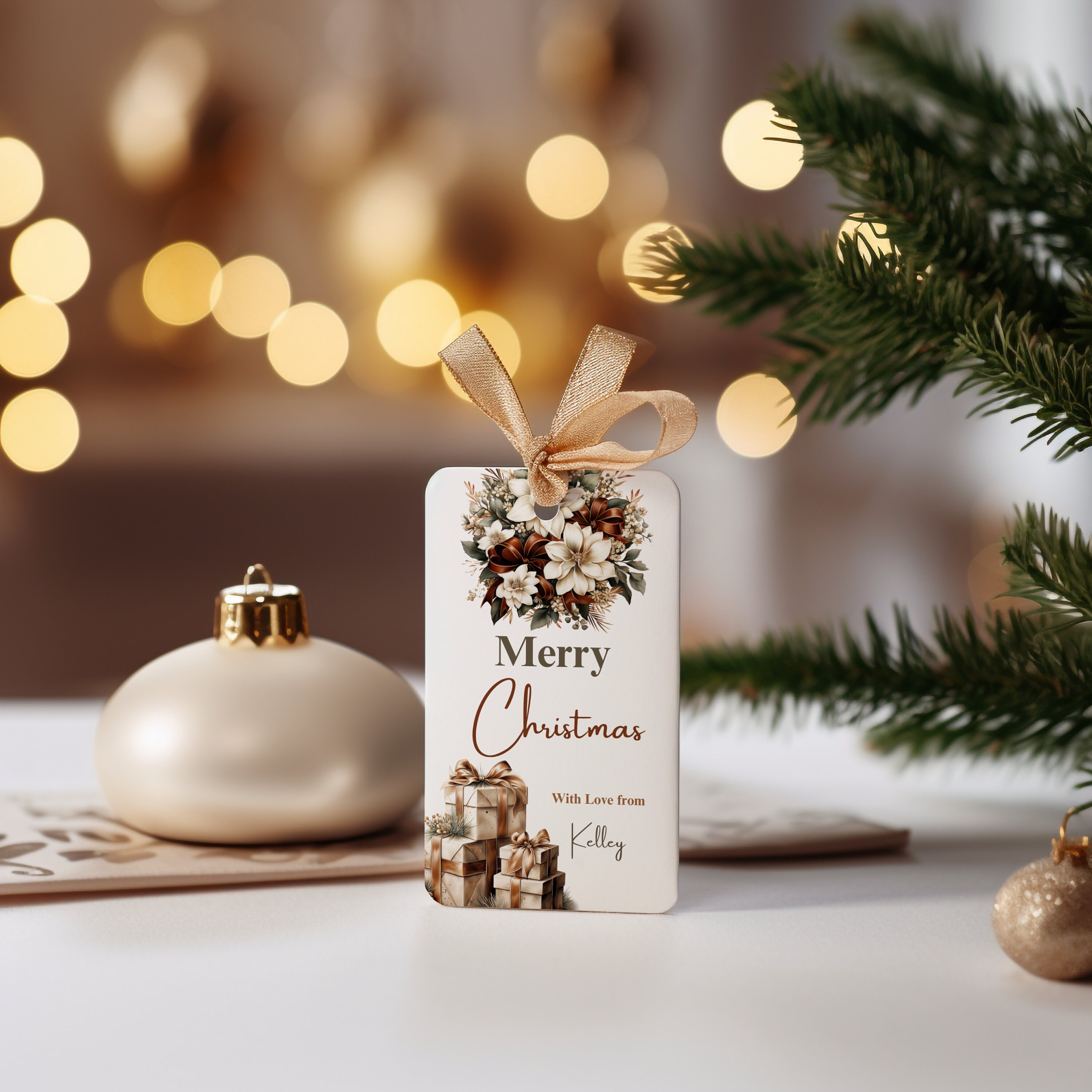 Merry Christmas Gift Tag Printable, Printable Christmas Gift Tag ...