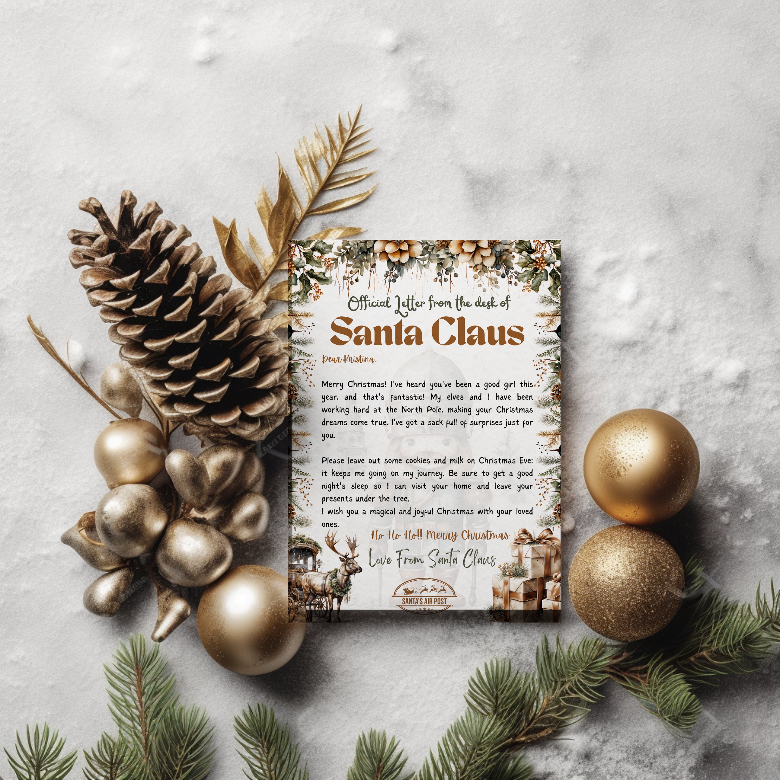 Letter From Santa Christmas Santa Letter Official Greeting Letter ...