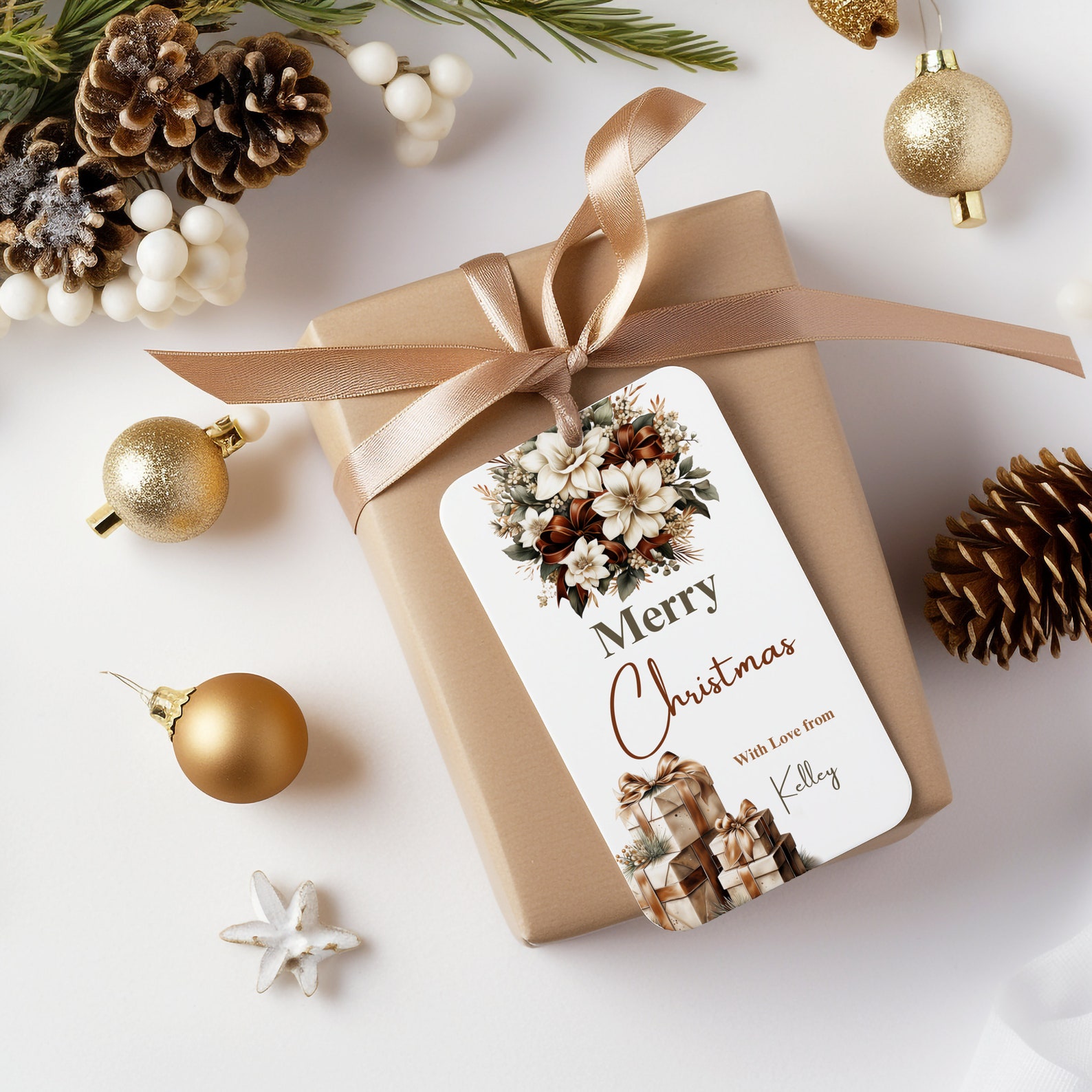 Merry Christmas Gift Tag Printable, Printable Christmas Gift Tag ...