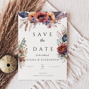 Boho Floral Wedding Bundle Instant Download | Editable Wedding ...