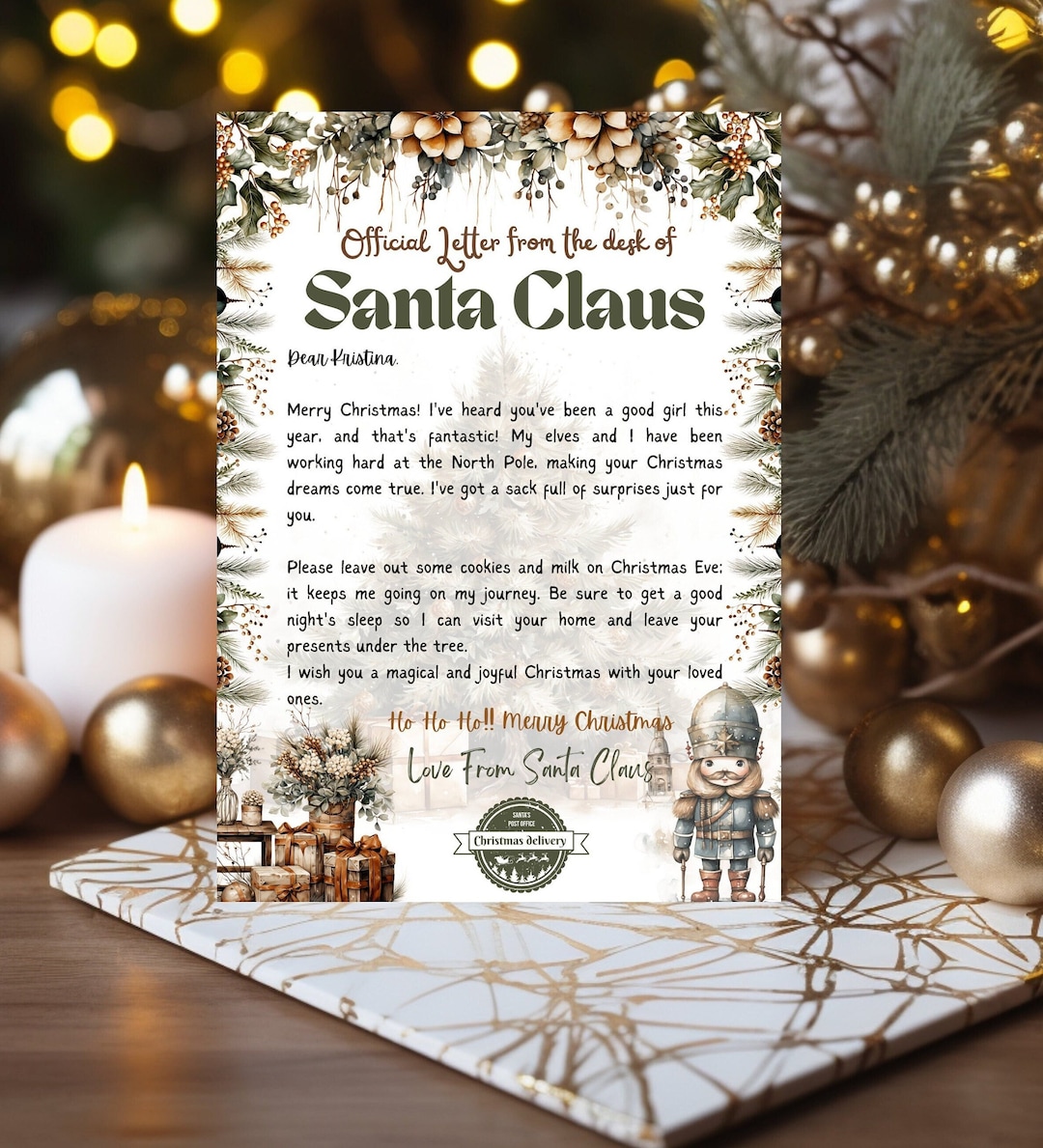 Letter From Santa Christmas Santa Letter Official Greeting Letter ...