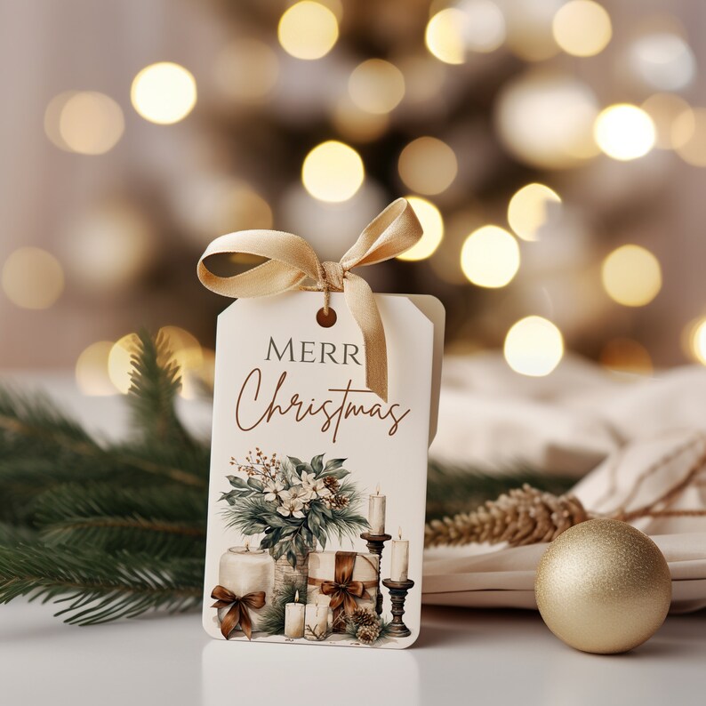 Merry Christmas Gift Tag Printable, Printable Christmas Gift Tag ...