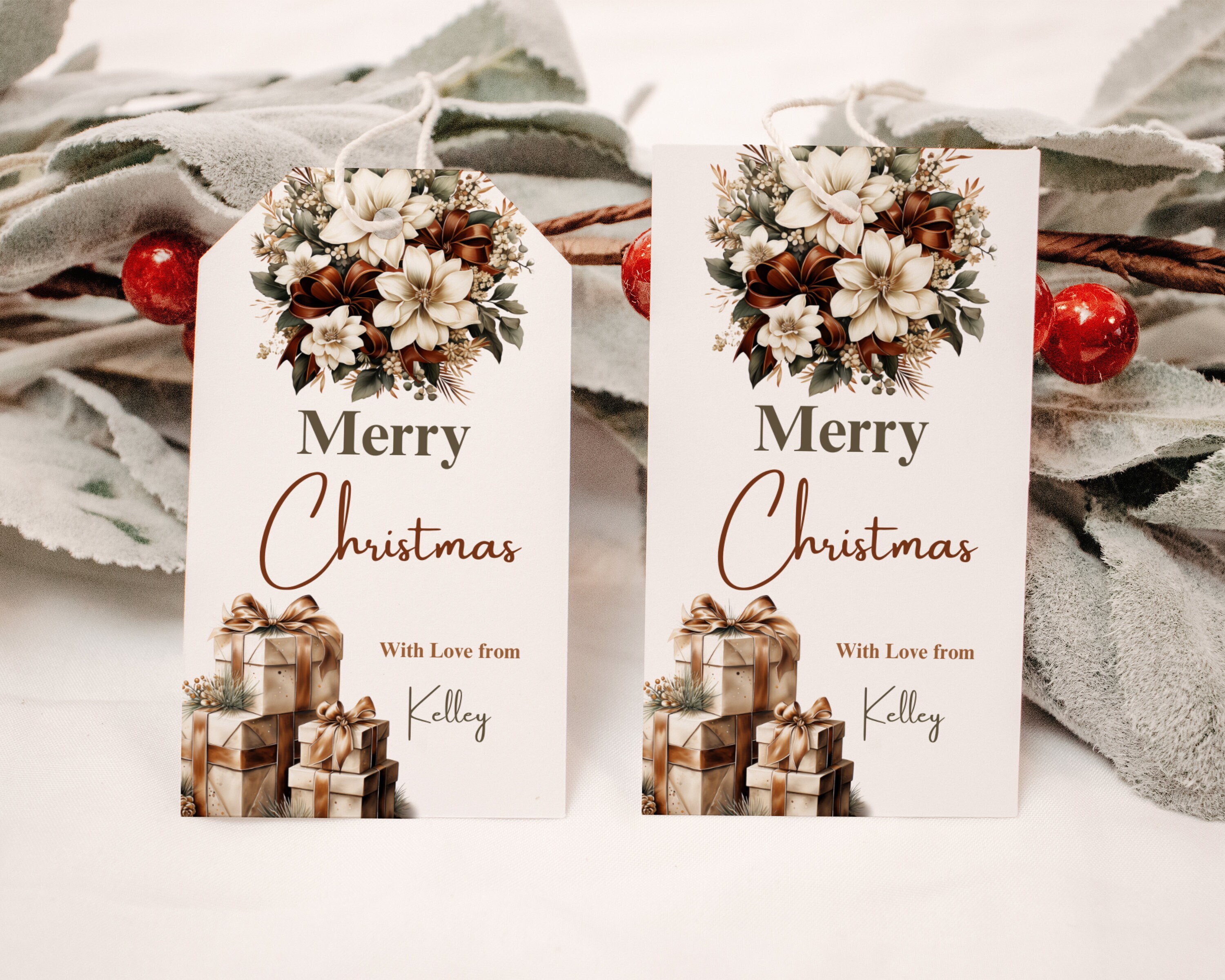 Merry Christmas Gift Tag Printable, Printable Christmas Gift Tag ...