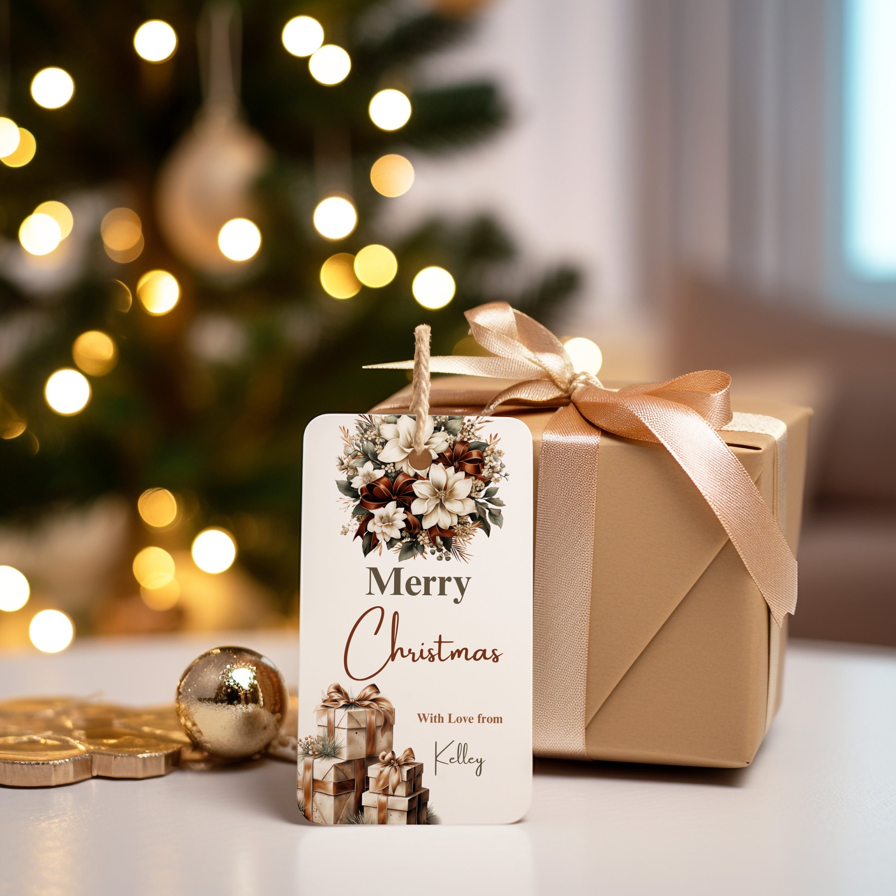 Merry Christmas Gift Tag Printable, Printable Christmas Gift Tag ...