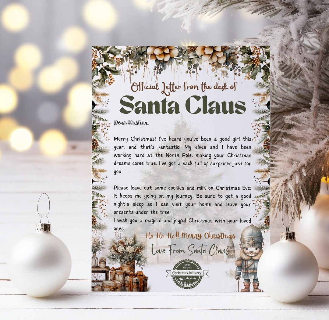 Letter From Santa Christmas Santa Letter Official Greeting Letter ...