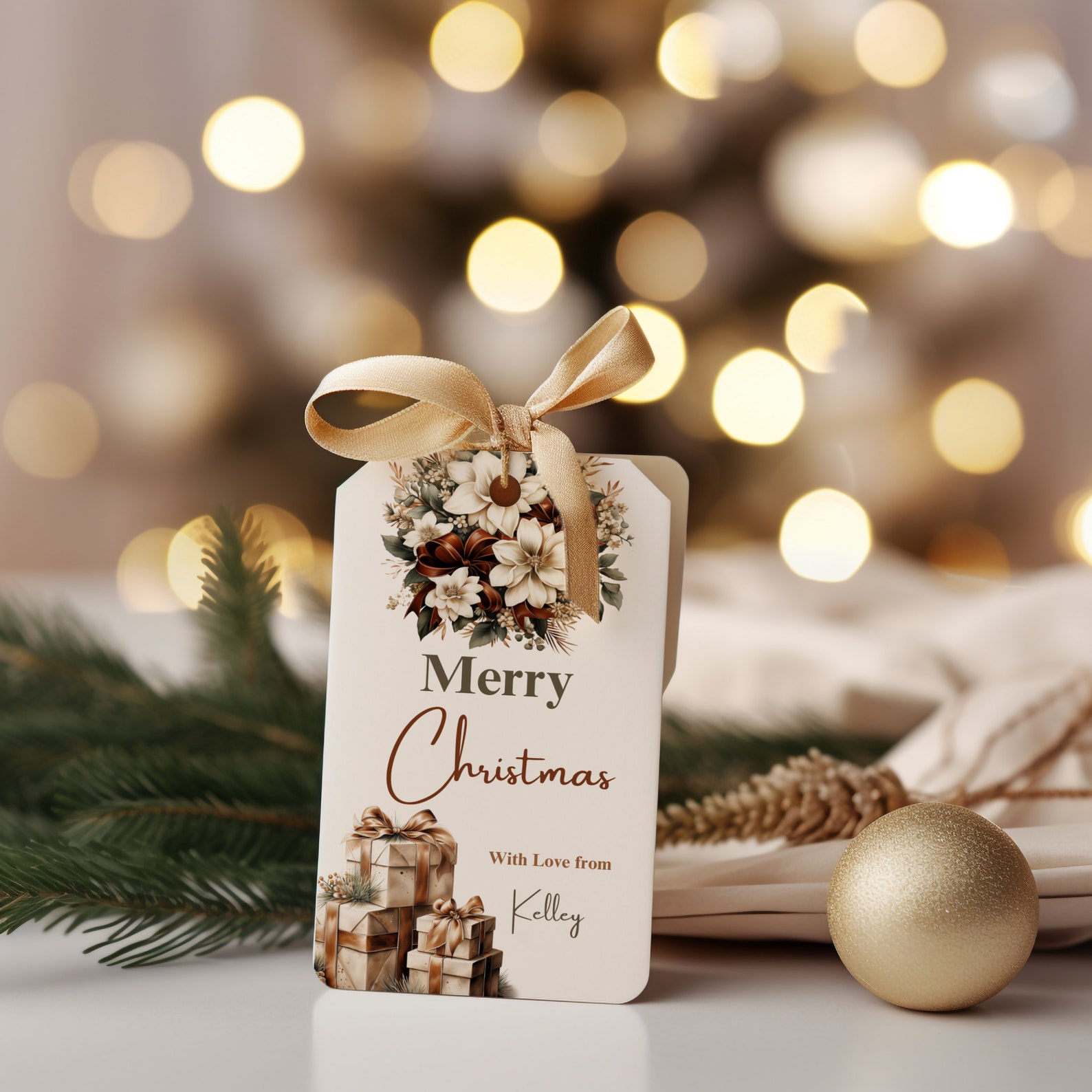 Merry Christmas Gift Tag Printable, Printable Christmas Gift Tag ...