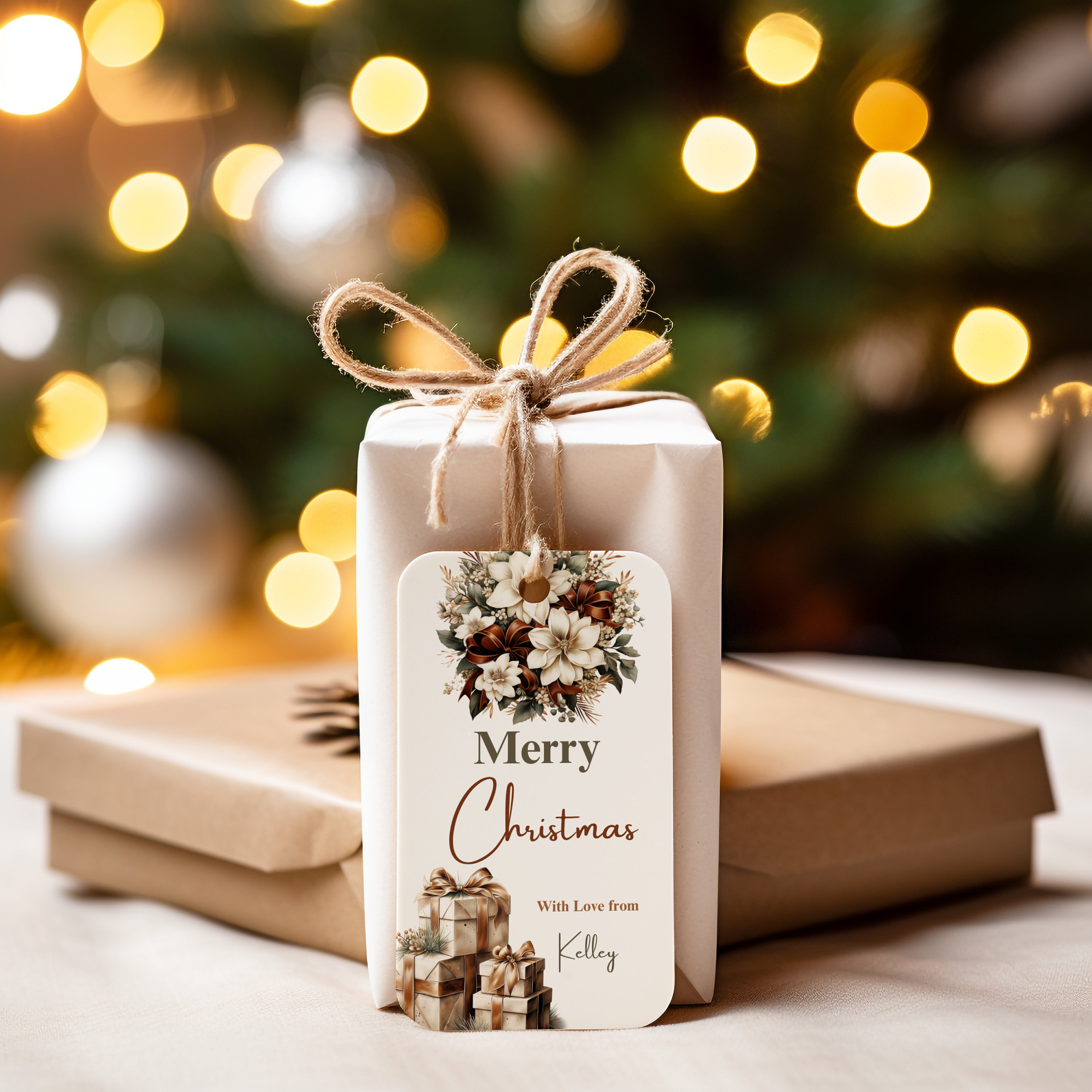 Merry Christmas Gift Tag Printable, Printable Christmas Gift Tag ...