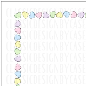 Candy Heart Border PNG Instant Download, Portrait and Landscape ...