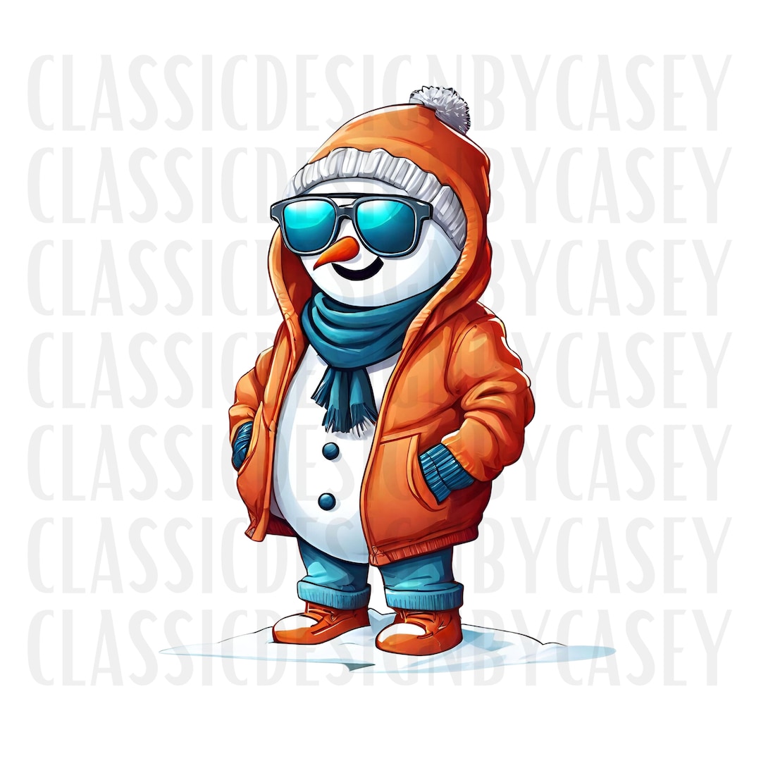 Cool Snowman Clipart 1 PNG Image, 300 Dpi - Etsy