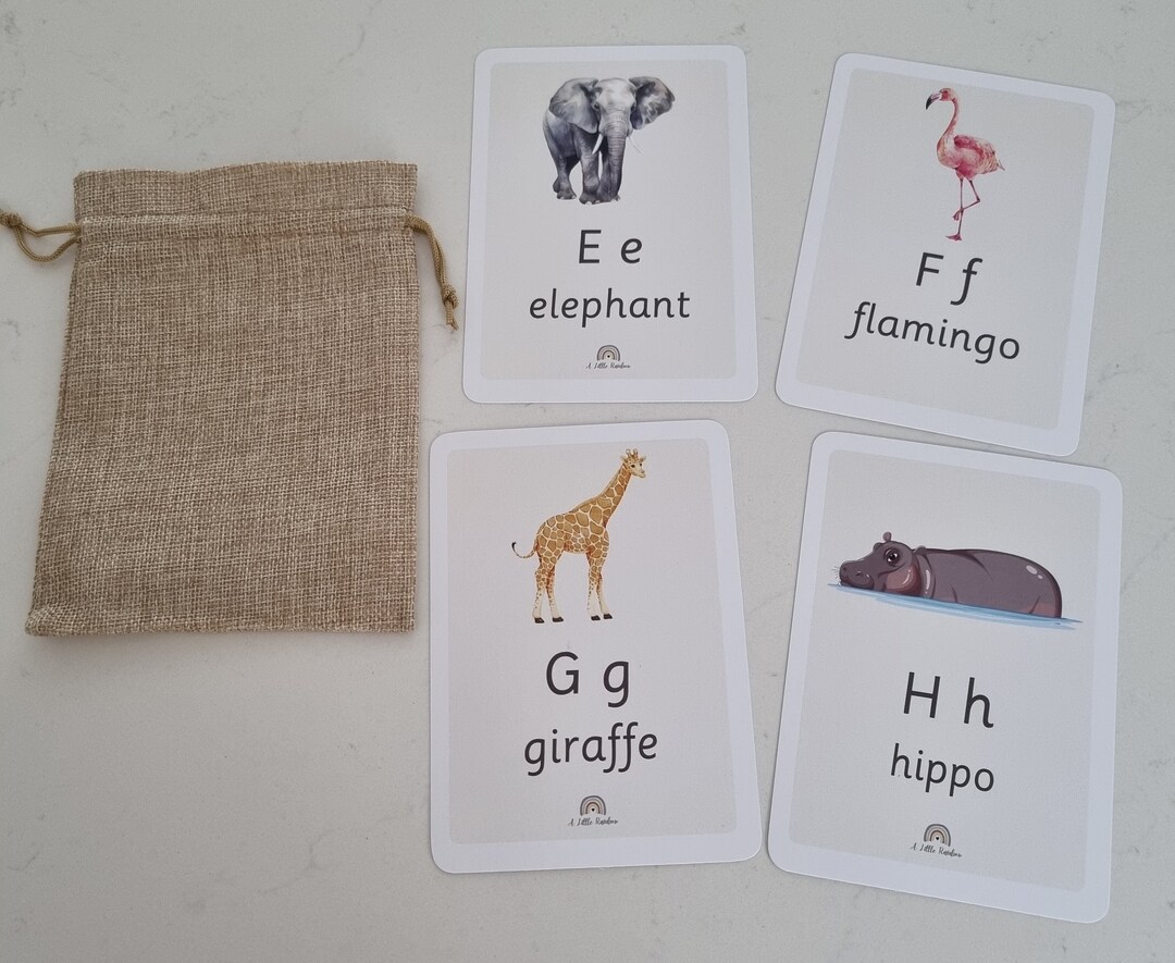 Animal Alphabet Flashcards - Etsy