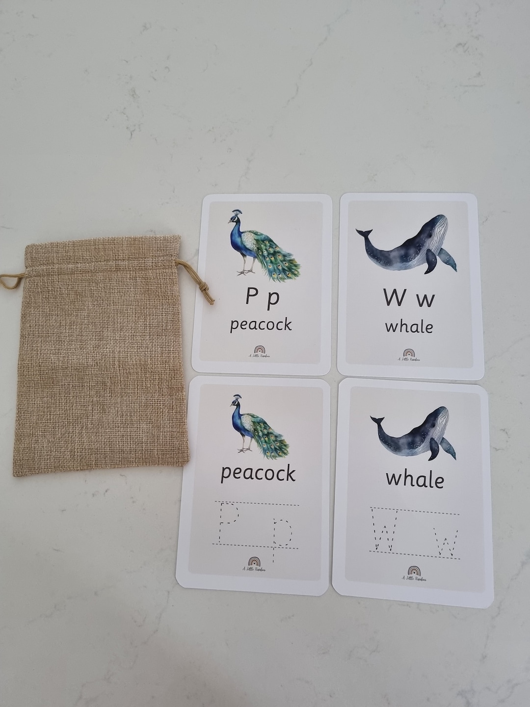 Animal Alphabet Flashcard Set Laminated - Etsy