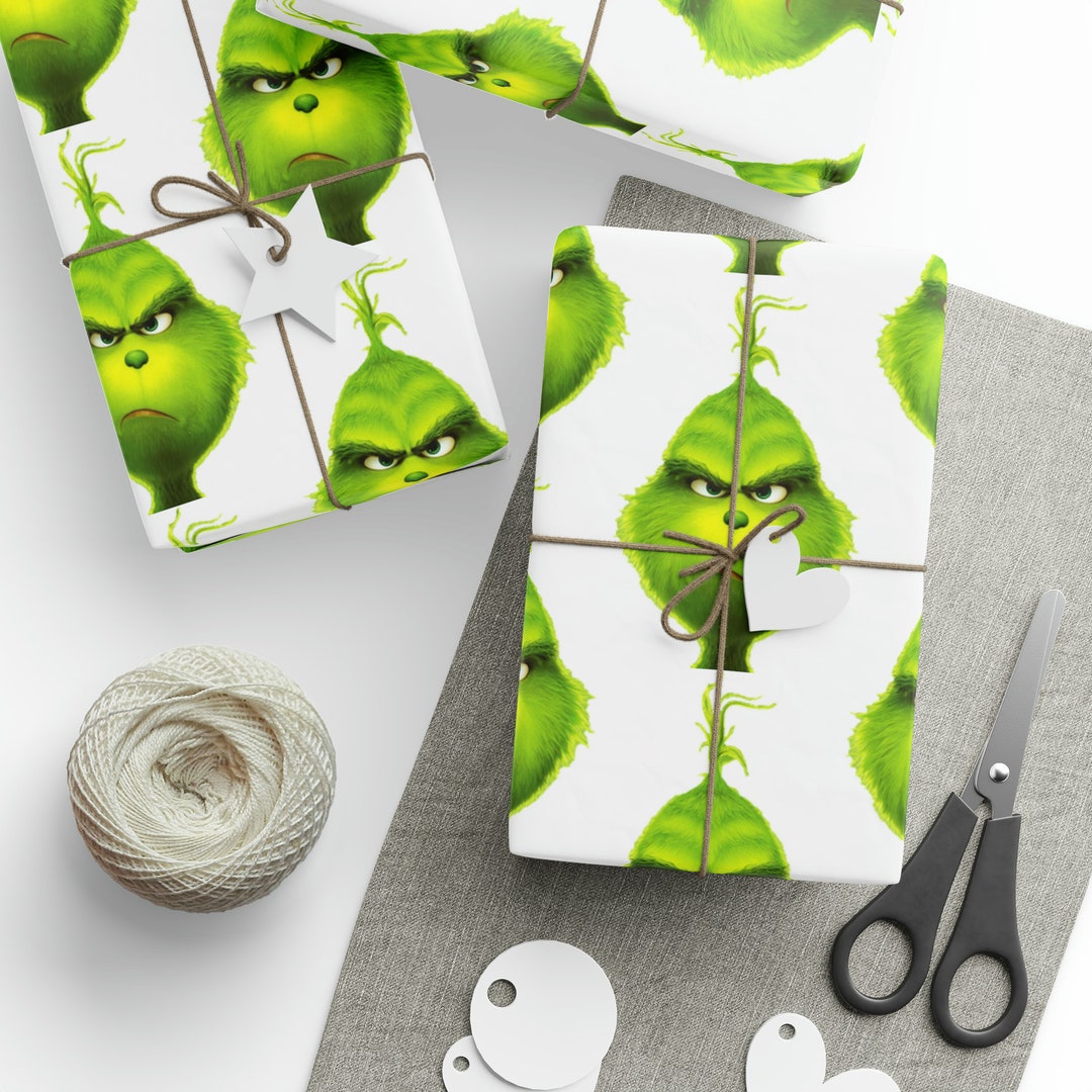 Grinch Face Wrapping Papers - Etsy