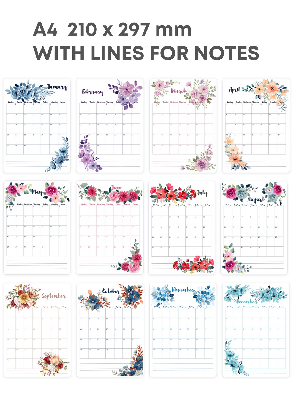 2024 Monthly Planner Calendar With Motivational QUOTES, 2024 Calendar ...