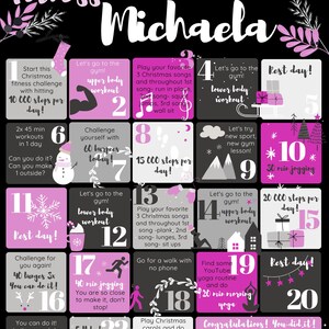 2 Fitness Advent Calendar&meal Plan, Christmas Calendar, Workout ...