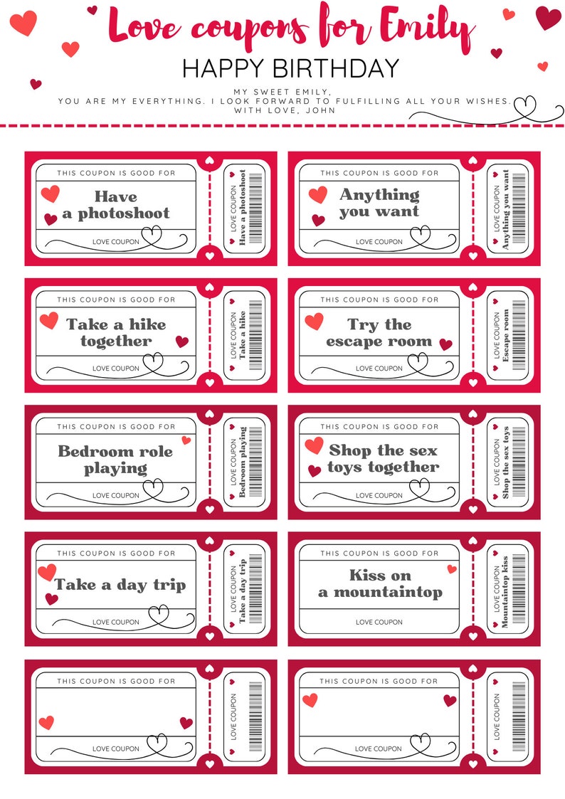 Customizable Birthday Coupon Book, Personalized Coupon Book, Gift, Last ...